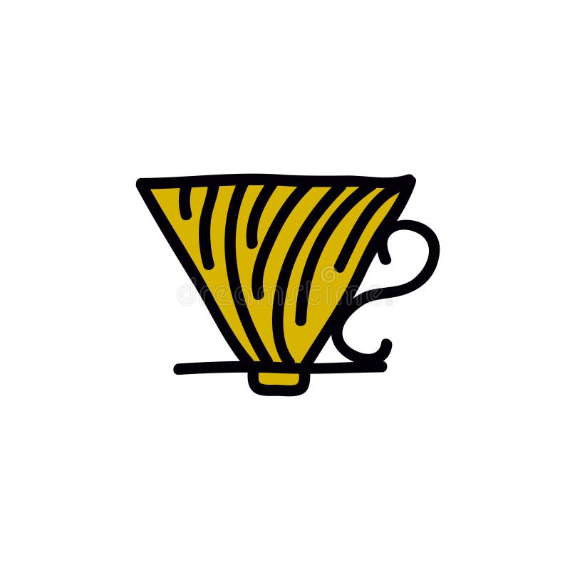Wave Pour Over Coffee Maker Doodle Icon, Vector Illustration Stock ...