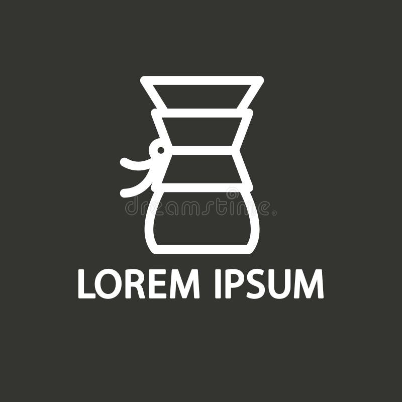 Wave Pour Over Coffee Maker Icon, Vector Lne Illustration Stock ...