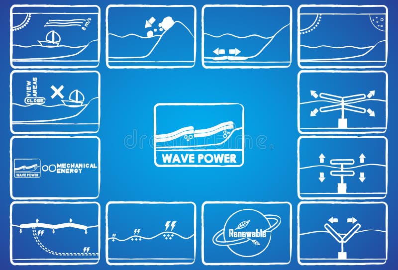 Wave power icon stock illustration. Illustration of water - 33106619