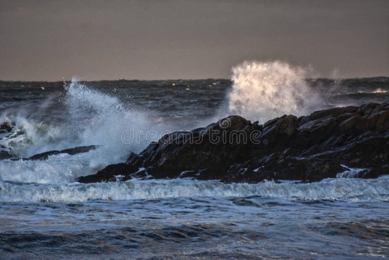 Wave Punch Along the Ocean Front Stock Image - Image of daytime ...