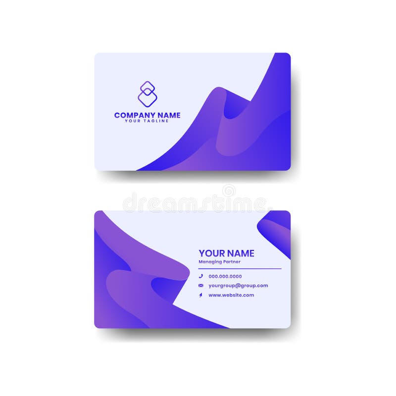 Wave Purple Gradient Business Card Vector Illustration Stock Vector ...