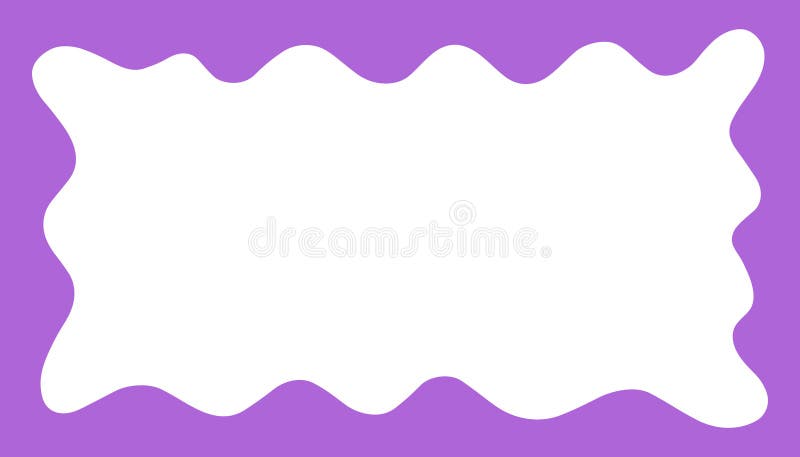 Wave Rectangle Frame. Doodle Scalloped Edge Border with Wavy Pattern ...