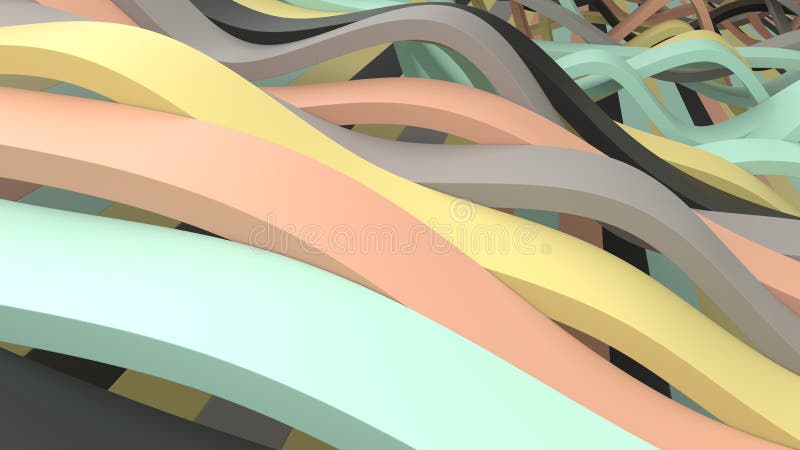 Wave of ribbons stock illustration. Illustration of render - 123240845