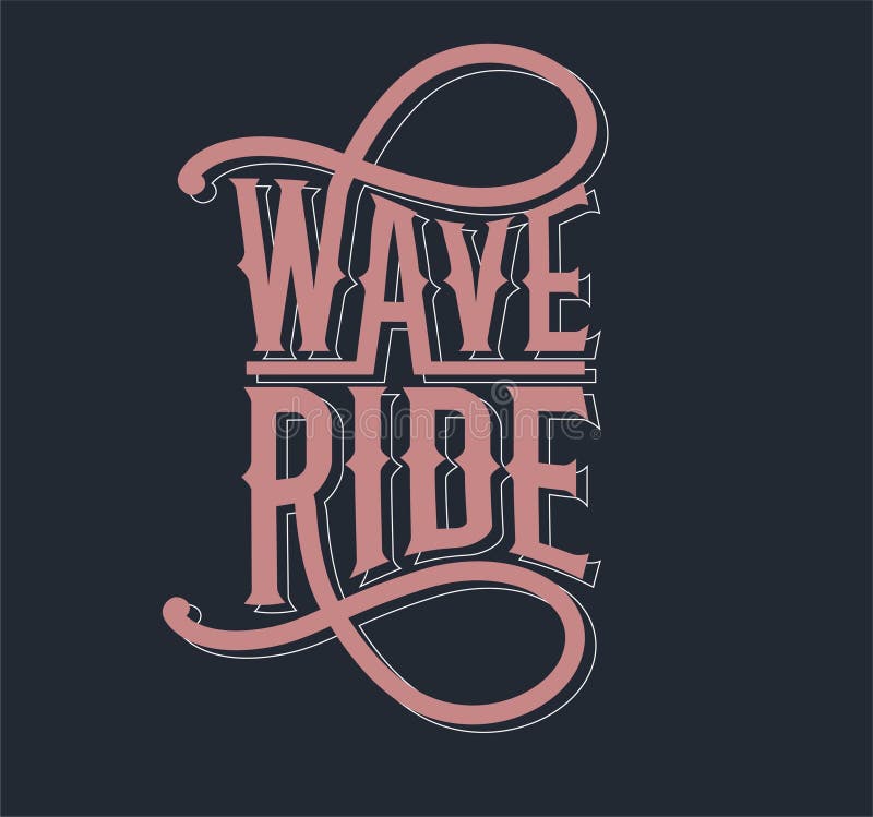 Wave Ride Typography Summer Beach Print Stock Vector - Illustration of ...
