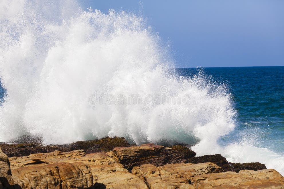 Wave Rocks Exploding Water stock image. Image of blue - 60863549