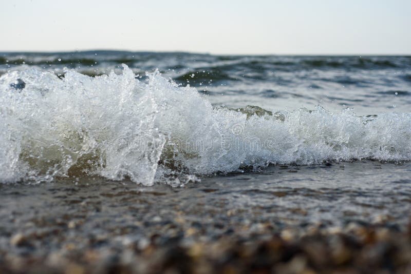 Wave Running on the Seashore. Closeup Stock Image - Image of beauty ...