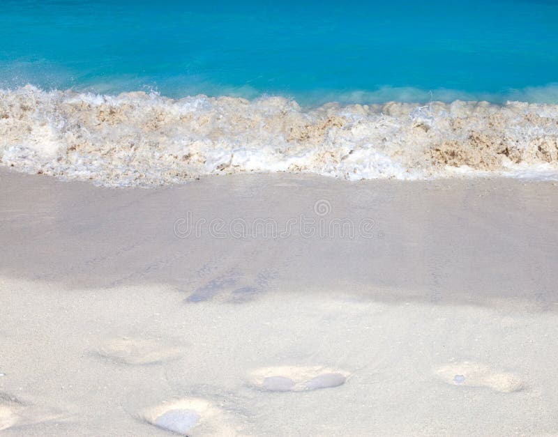 The Wave Runs on the Coast and Traces on Sand Stock Image - Image of ...