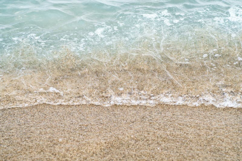 Wave on the Sand Beach, Background Material. Stock Image - Image of ...