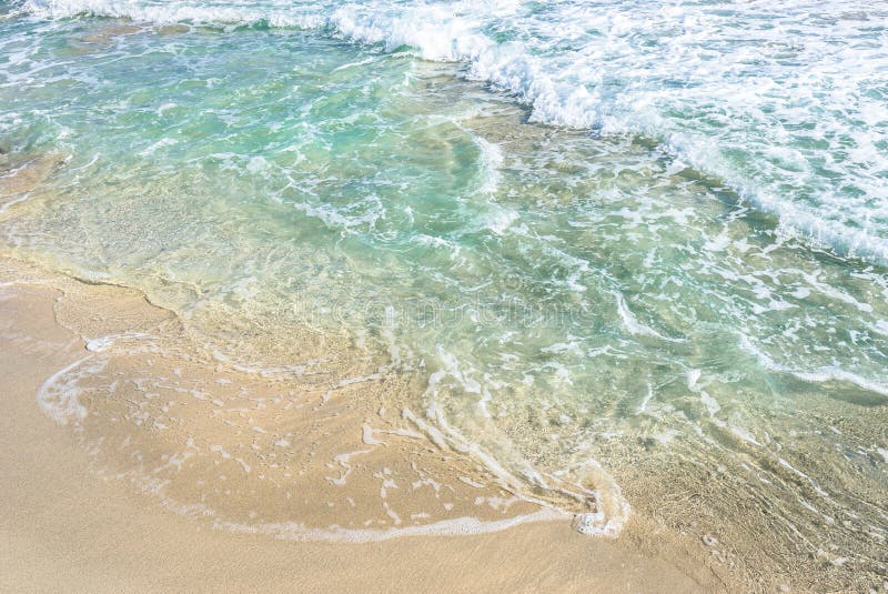 Beautiful Beach with White Sand, Clear Blue Sea Water and Calm Waves ...