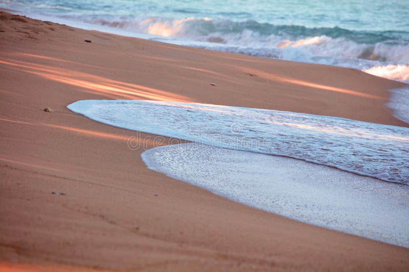 Wave on Sandy Beach. Background. Splash of Waves on the Sandy Beach ...