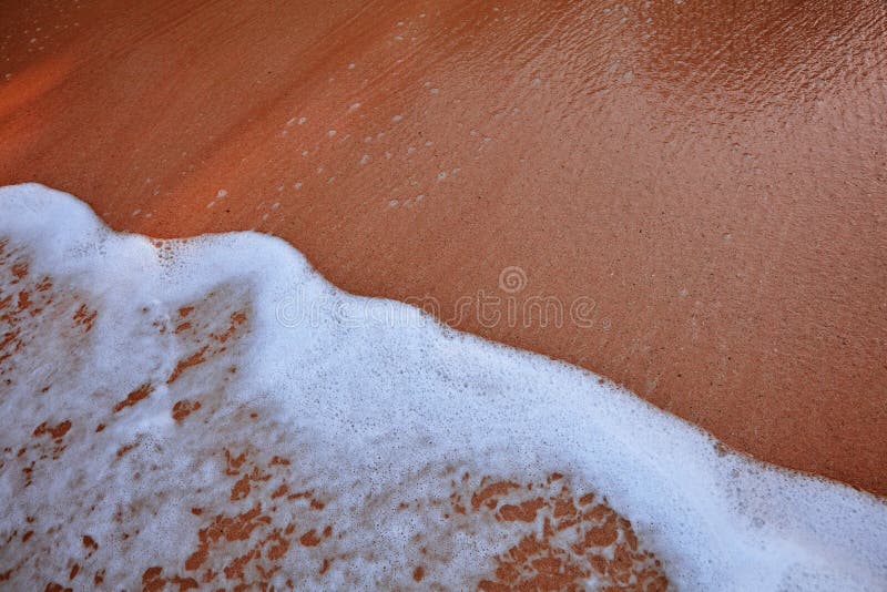 Wave on Sandy Beach. Background. Splash of Waves on the Sandy Beach ...