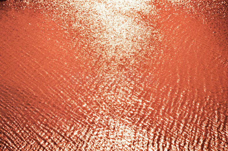 Wave of a Sandy Beach and Glare of the Sun, Red Background, Texture ...