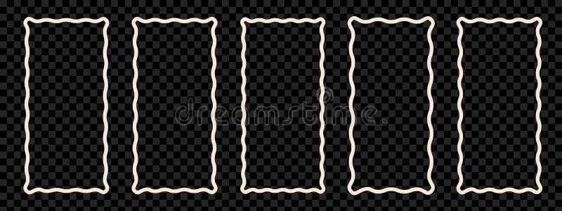 Wave Scalloped Edge Borders Set. Squiggle Photo Borders with Zig Zag ...