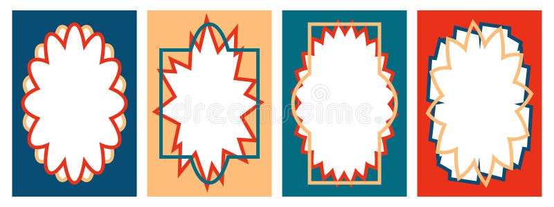 Wave Scalloped Edge Frames Collection. Trendy Graphic Template Stock ...