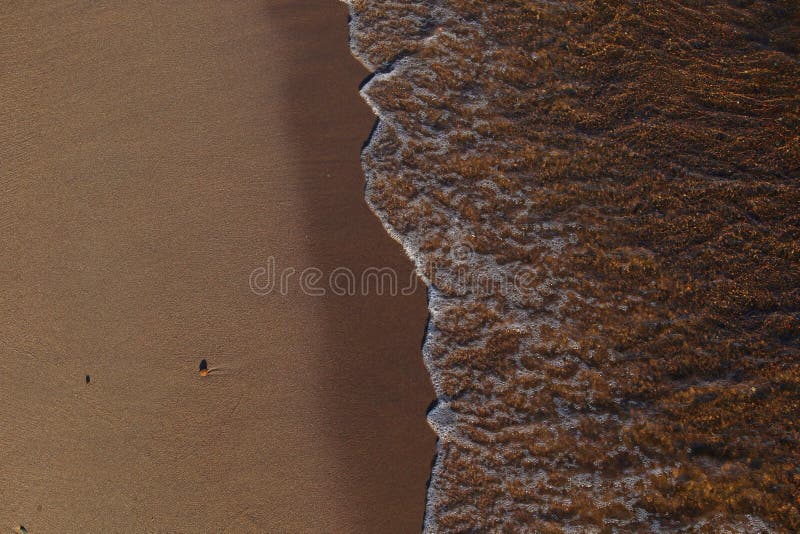 Wave Sea Beach on Top View at Sunset Stock Image - Image of breaking ...