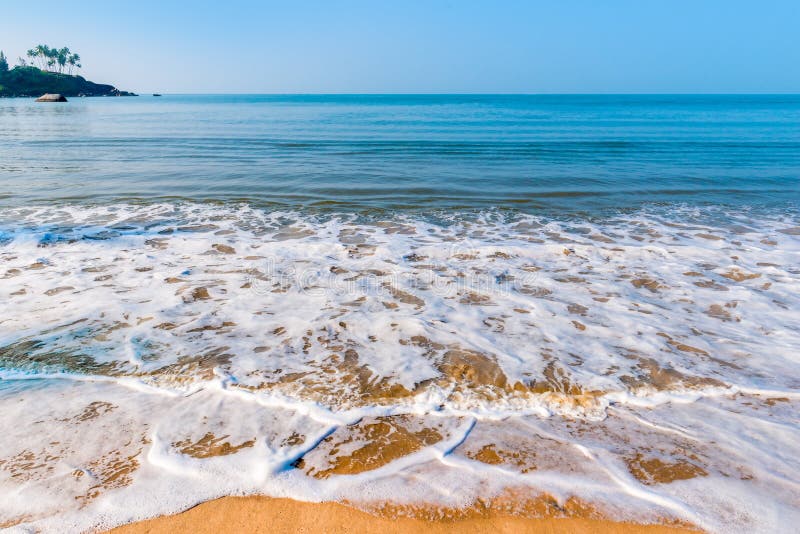 Wave with Sea Foam on a Beach Stock Photo - Image of dawn, seascape ...