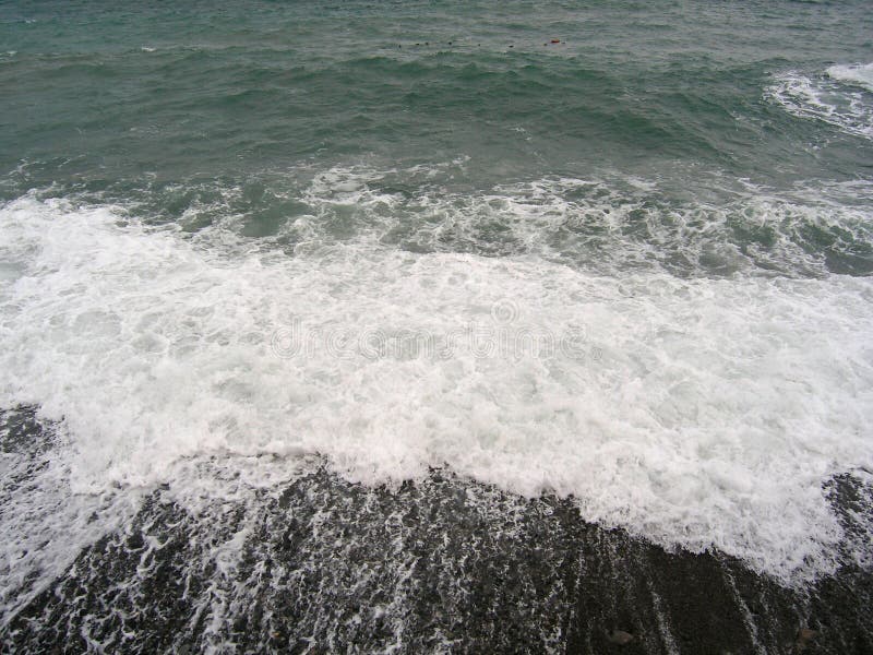 The Wave of the Sea Rolling Onto the Shore Stock Photo - Image of ...