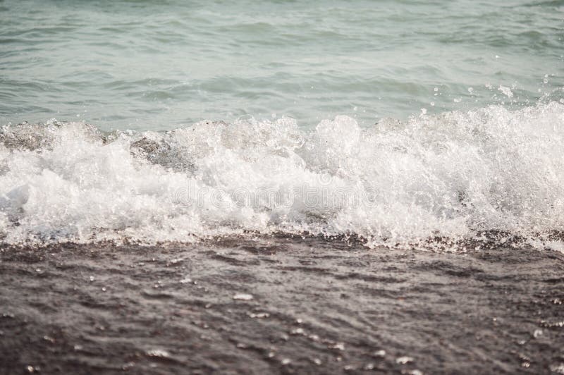 Foamy Sea Shore at the Beach, Close Up Stock Image - Image of coast ...