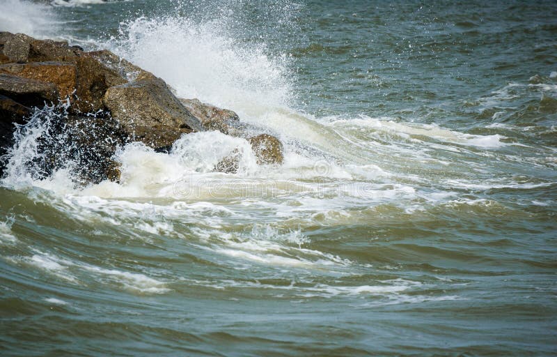 Wave Strike Against Shallow Water and Creates Beautiful Art. Stock ...