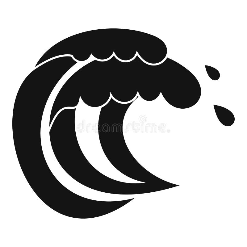 Wave of Sea Tide Icon, Simple Style Stock Vector - Illustration of ...