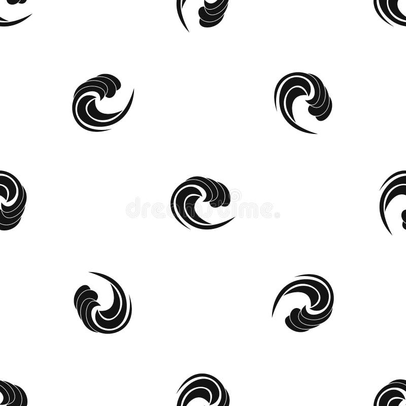 Wave of Sea Tide Pattern Seamless Black Stock Vector - Illustration of ...