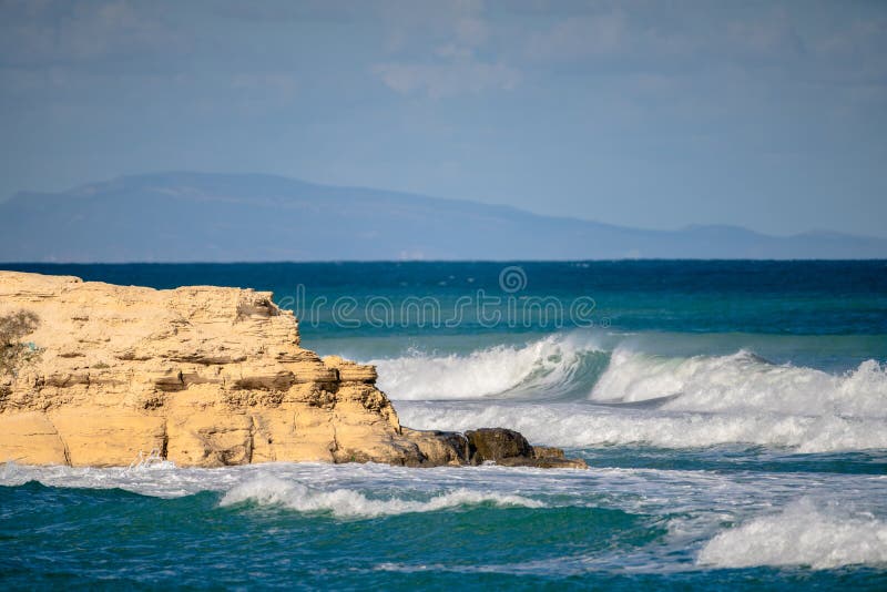 Wave on the sea - Tunisia stock image. Image of crash - 244086493