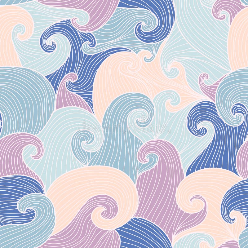 Wave seamless pattern stock illustration. Illustration of composition ...