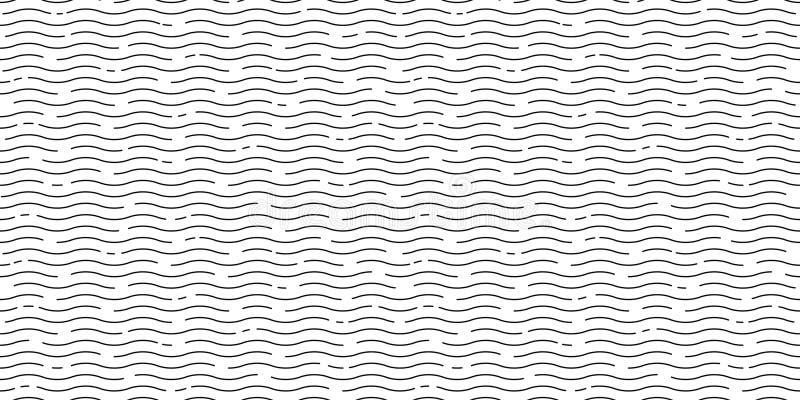 Wave Seamless Pattern Gift Wrapping Paper Doodle Tile Background Repeat ...
