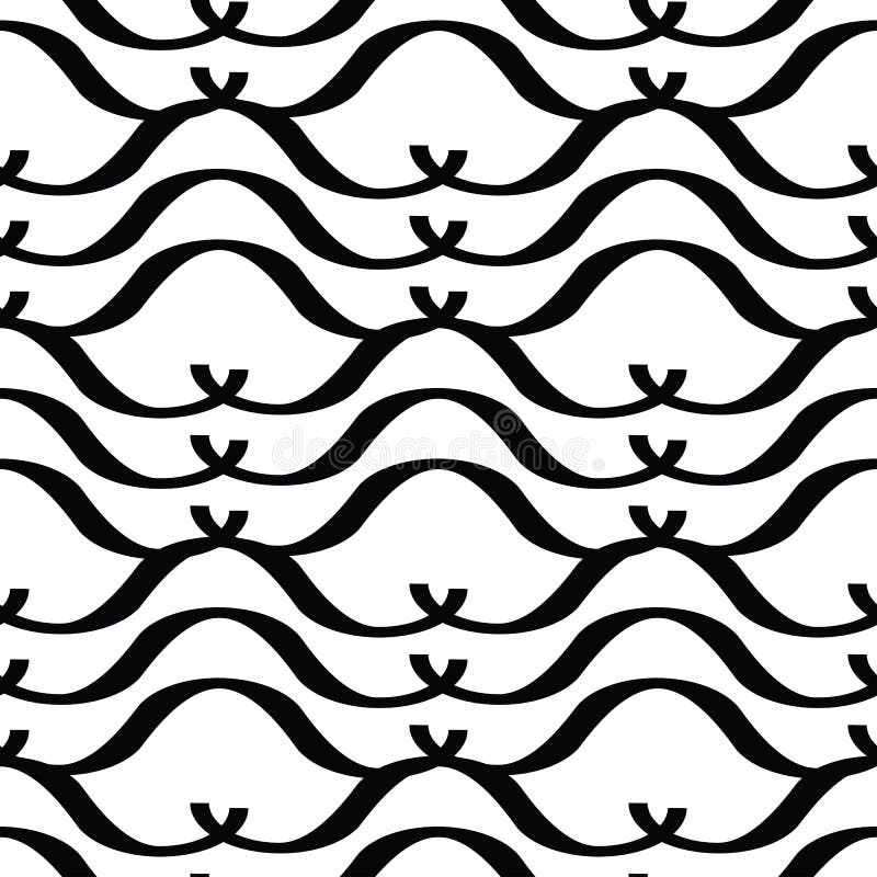 Wave Seamless Vector Pattern or Monochrome Modern Background Stock ...
