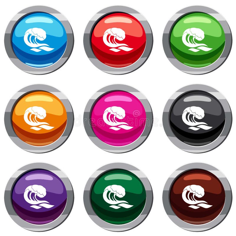 Wave set 9 collection stock vector. Illustration of nautical - 97788719