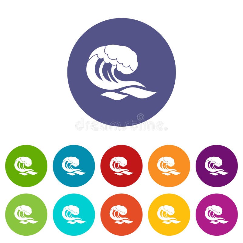 Wave set icons stock vector. Illustration of sign, decorative - 85076723