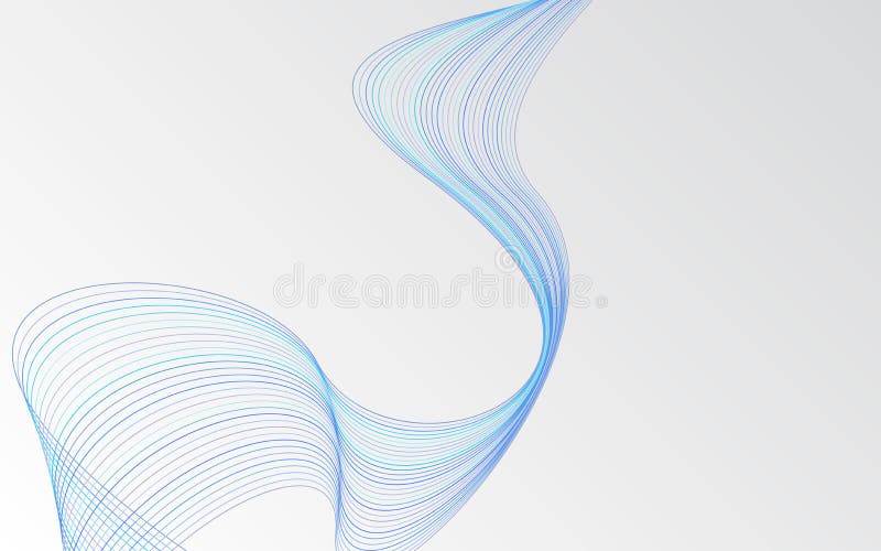Wave with Shadow. Abstract Blue Lines on a Background Stock Vector ...