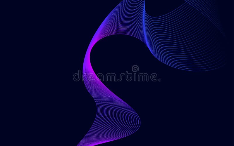 Wave with Shadow. Abstract Blue Lines on a Background Stock Vector ...