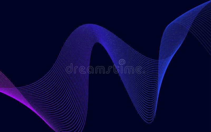 Wave with Shadow. Abstract Blue Lines on a Background Stock Vector ...