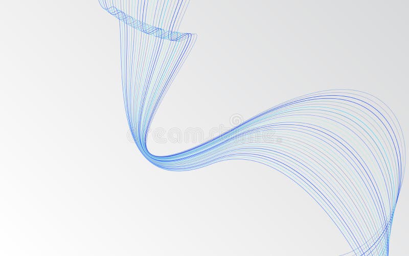 Wave with Shadow. Abstract Blue Lines on a Background Stock Vector ...