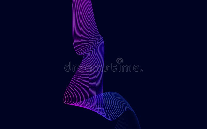 Wave with Shadow. Abstract Blue Lines on a Background Stock Vector ...