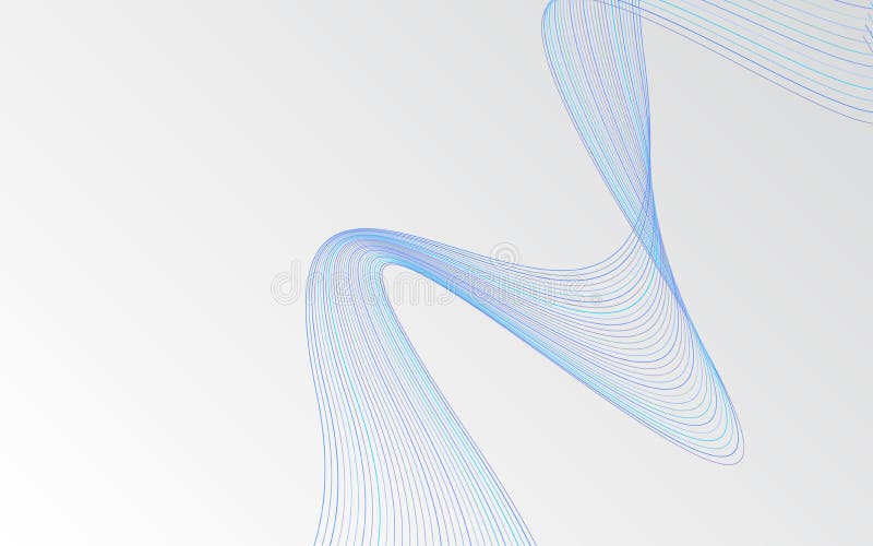 Wave with Shadow. Abstract Blue Lines on a Background Stock Vector ...