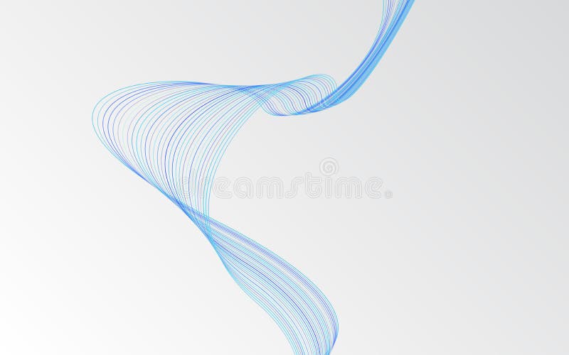 Wave with Shadow. Abstract Blue Lines on a Background Stock Vector ...