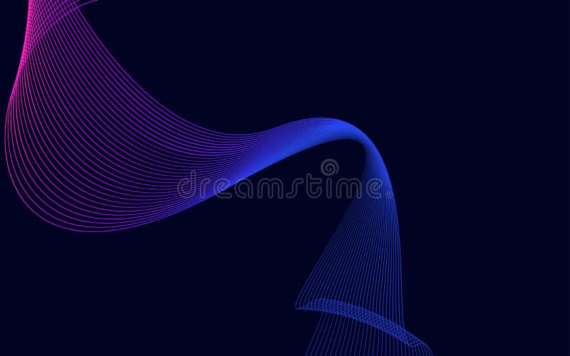 Wave with Shadow. Abstract Blue Lines on a Background Stock Vector ...