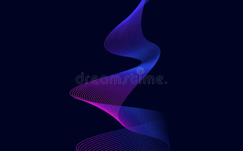 Wave with Shadow. Abstract Blue Lines on a Background Stock Vector ...