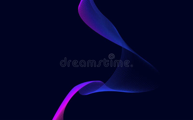 Wave with Shadow. Abstract Blue Lines on a Background Stock Vector ...