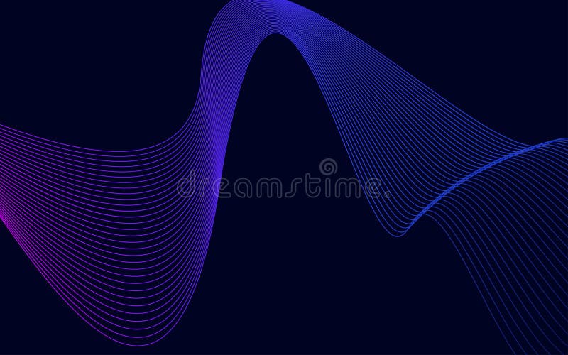 Wave with Shadow. Abstract Blue Lines on a Background Stock Vector ...
