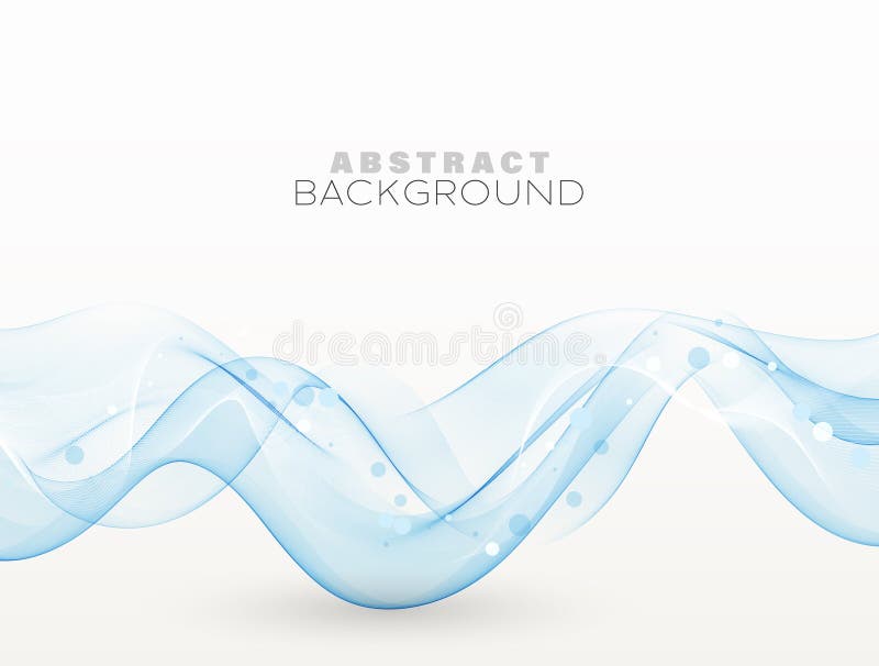 Wave with Shadow. Abstract Blue Lines on a White Background. Curved ...