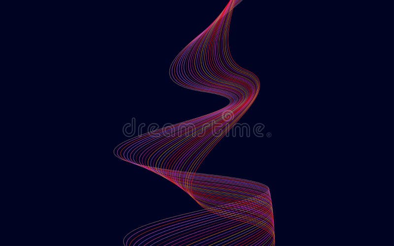 Wave with Shadow. Abstract Red Lines on a Background Stock Vector ...
