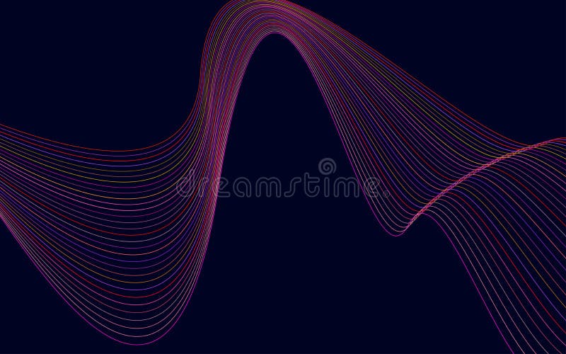 Wave with Shadow. Abstract Red Lines on a Background Stock Vector ...
