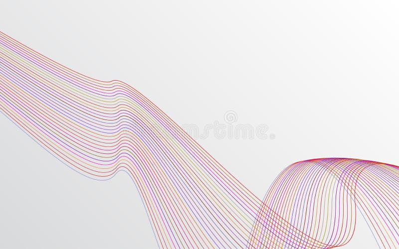 Wave with Shadow. Abstract Red Lines on a Background Stock Vector ...