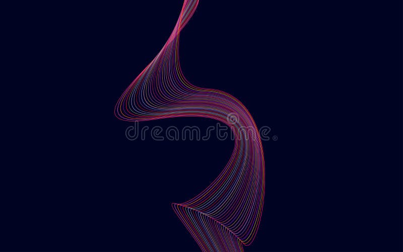 Wave with Shadow. Abstract Red Lines on a Background Stock Vector ...