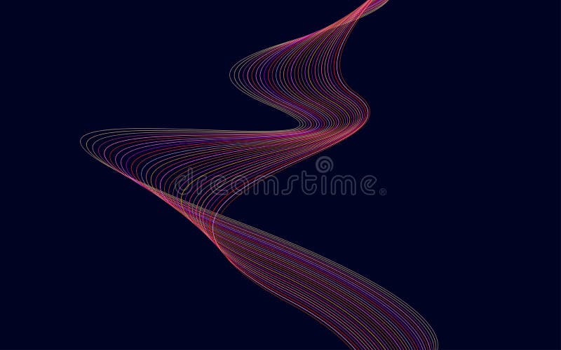 Wave with Shadow. Abstract Red Lines on a Background Stock Vector ...