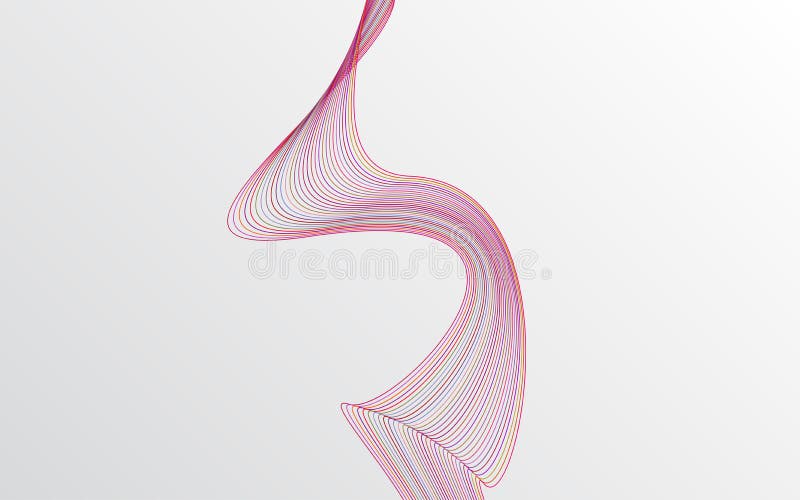 Wave with Shadow. Abstract Red Lines on a Background Stock Vector ...