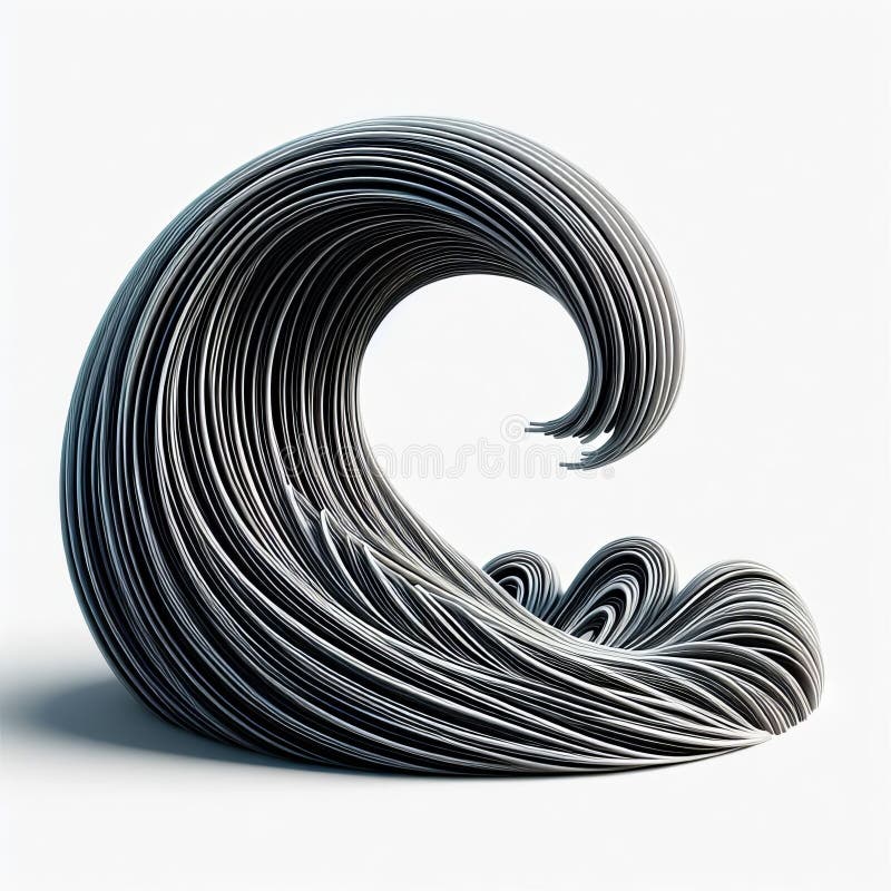 Wave a Shape Resembling a Wave in the Ocean, with Curved Line Stock ...